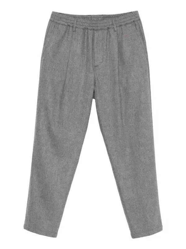 Eleventy Pleated Elasticated-waist Trousers - Grey