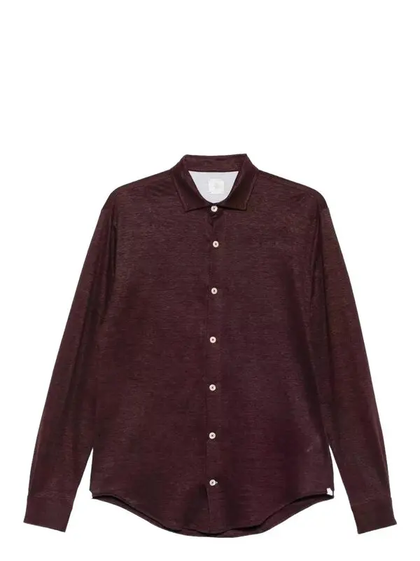Eleventy Long-sleeve Linen Shirt - Red