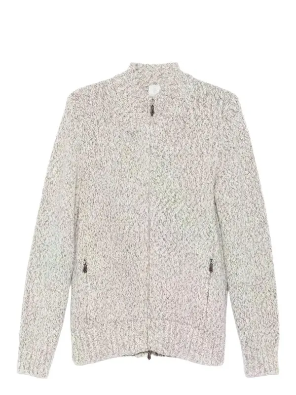 Eleventy Long-sleeve Zip-fastening Cardigan - Brown