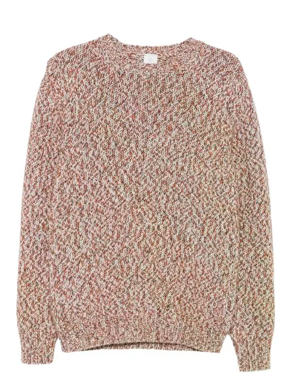 Eleventy Long Sleeve Crew Neck Sweater - Orange