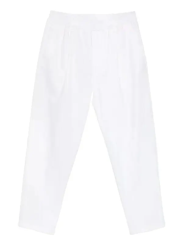 Eleventy Pleated Trousers With Elasticated Waist - White