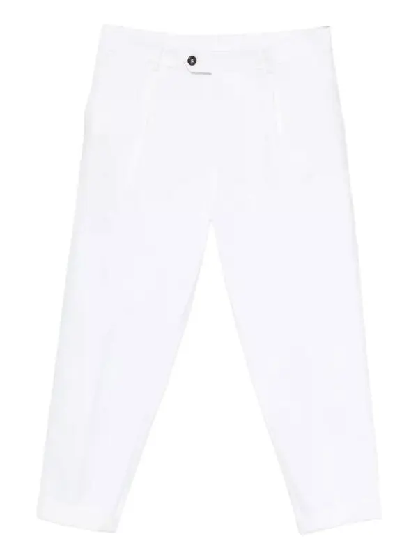 Eleventy Pleated Front Tailored Trousers - White