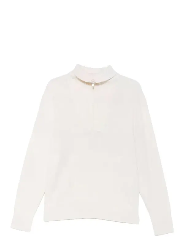 Eleventy Wool Quarter-zip Sweater - Neutrals