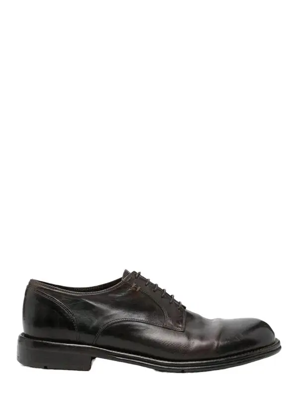 Eleventy Lace-up Leather Derby Shoes - Brown