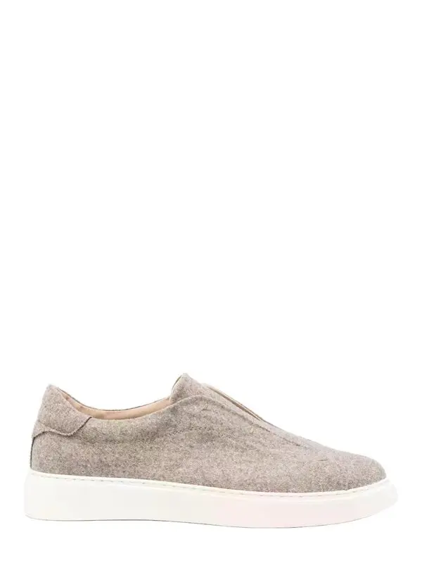 Eleventy Slip-on Sneakers With Felted Texture - Neutrals