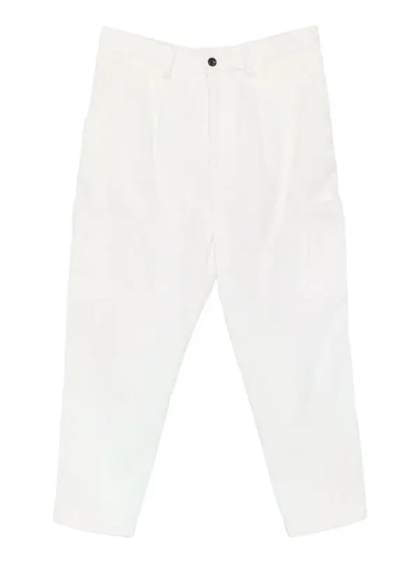Eleventy Pleated Corduroy Trousers - White