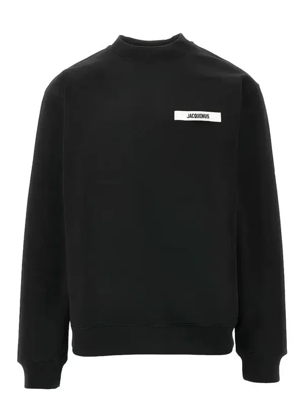 Jacquemus Gros Grain Logo-patch Sweater - Black