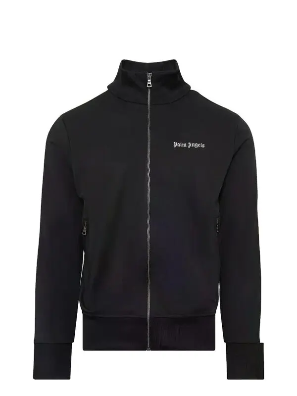 Palm Angels Logo Embroidered Track Jacket - Black