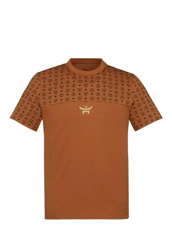 Mcm Monogram Print T-shirt - Cognac