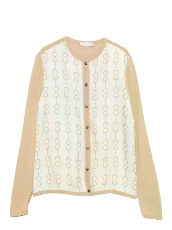 Celine Chain Print Cardigan - Neutrals