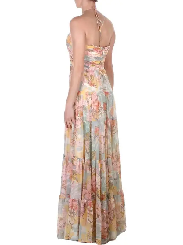 Ralph Lauren Floral Print Halterneck Maxi Dress - Blue