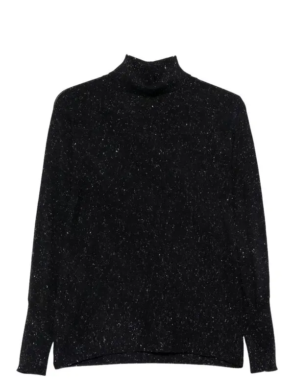 Peserico Turtleneck Sweater With Ribbed Cuffs - Black