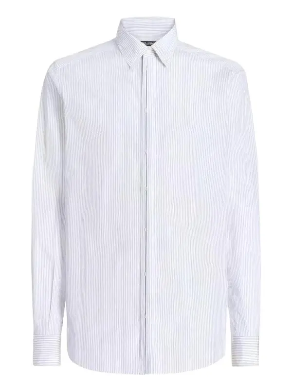 Dolce & Gabbana Striped Poplin Martini Shirt - White
