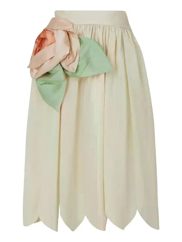Simone Rocha Rosette Basque Midi Skirt - Neutrals