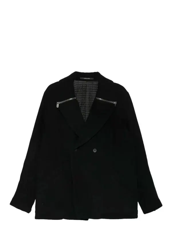 D HYGEN Tweed Peacoat - Black