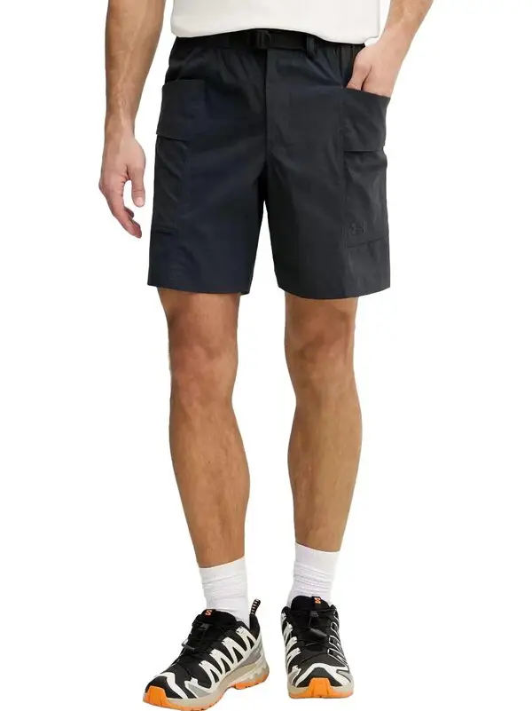 Under Armour Belted Cargo Shorts With Ripstop Texture - Black