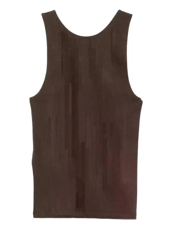 Saint Laurent Ribbed-knit Tank Top - Brown
