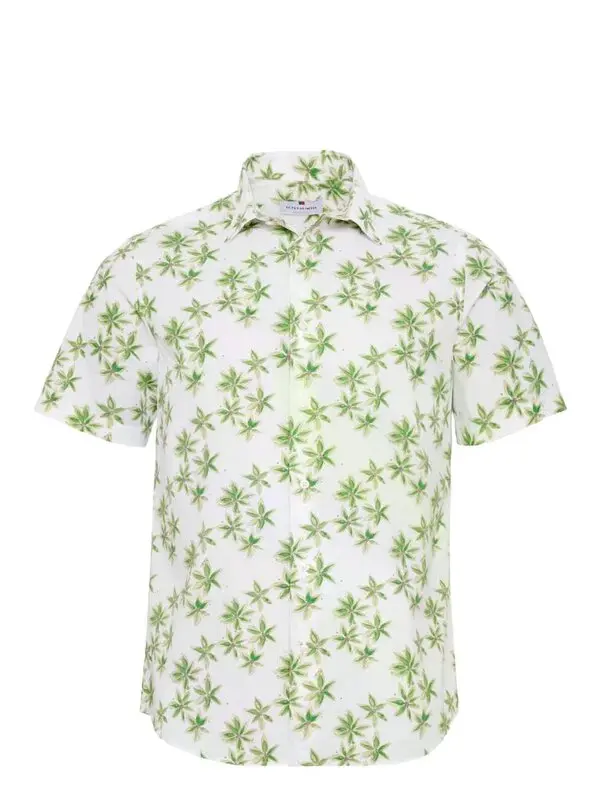 LOJA DAS MEIAS Floral-print Short-sleeve Polo Shirt - White