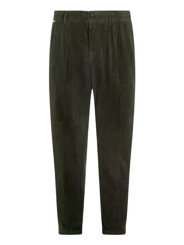 04651 / A TRIP IN A BAG Pleated Corduroy Trousers - Green