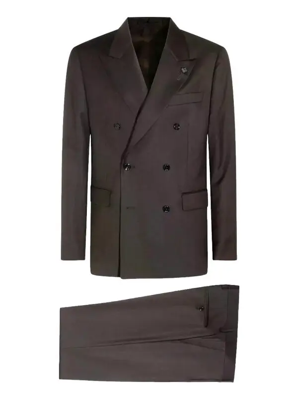 LARDINI Double-breasted Suit - Brown
