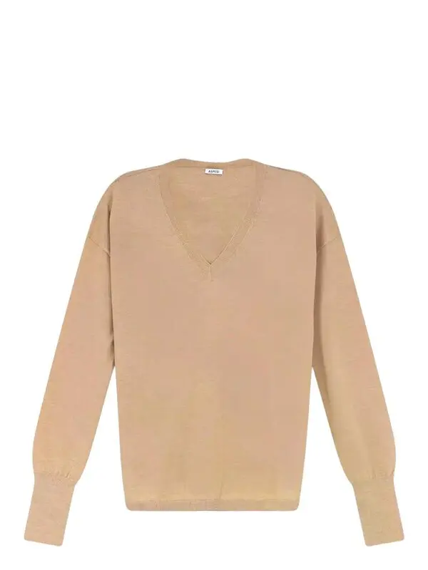 Aspesi Fine Knit V-neck Top - Neutrals