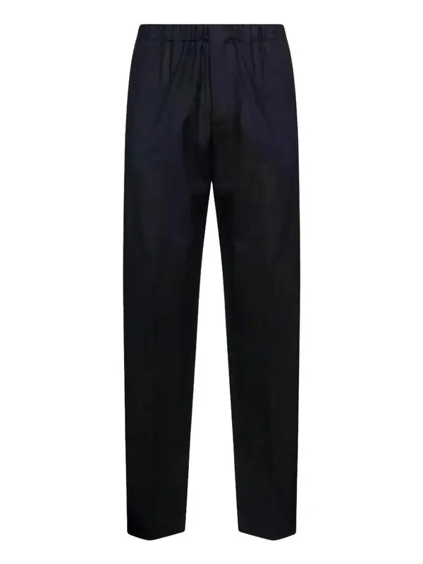 LARDINI Elasticated Waistband Pressed-crease Trousers - Blue