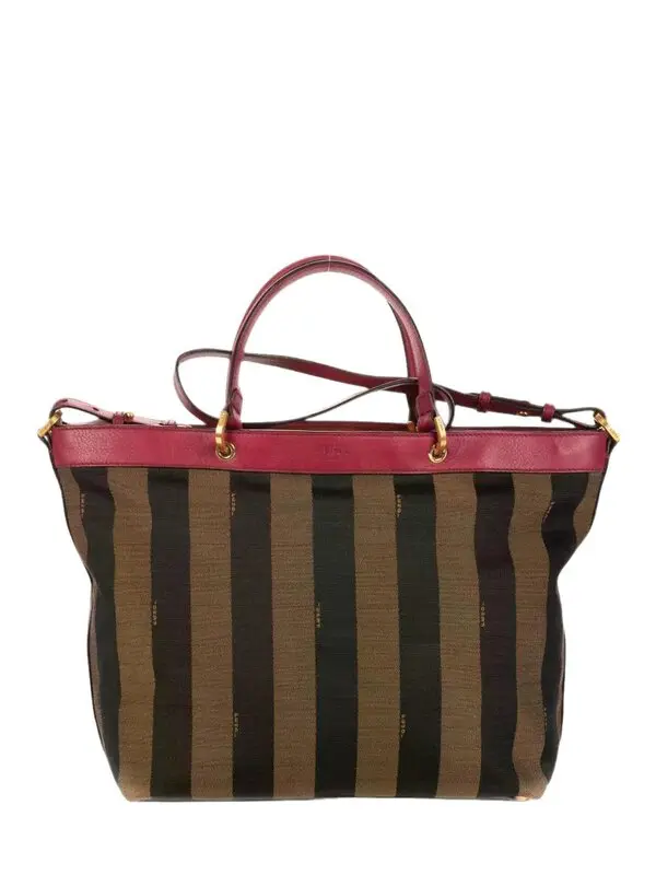 Fendi Pequin Striped Tote Bag - Brown