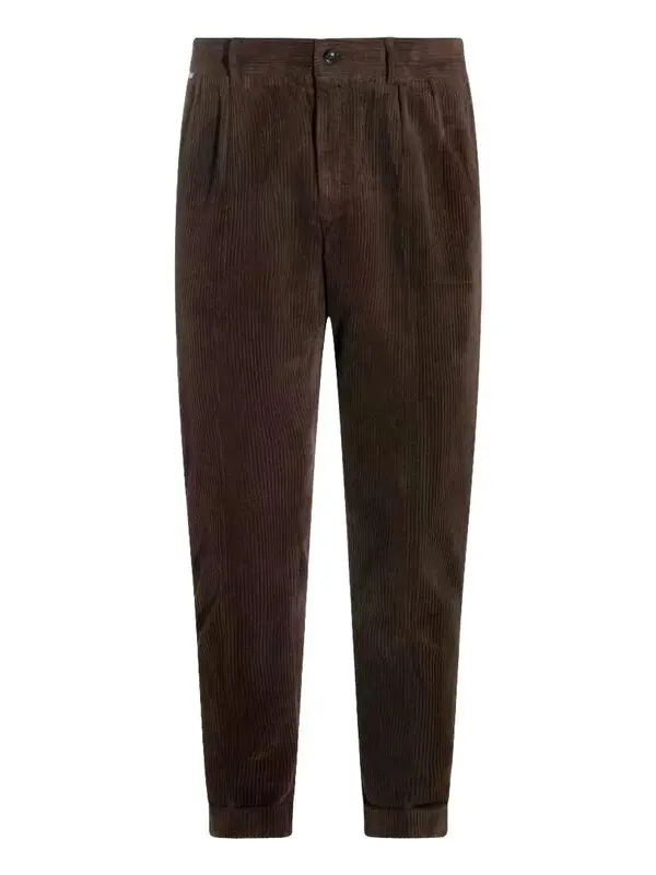04651 / A TRIP IN A BAG Pleated Corduroy Trousers - Brown