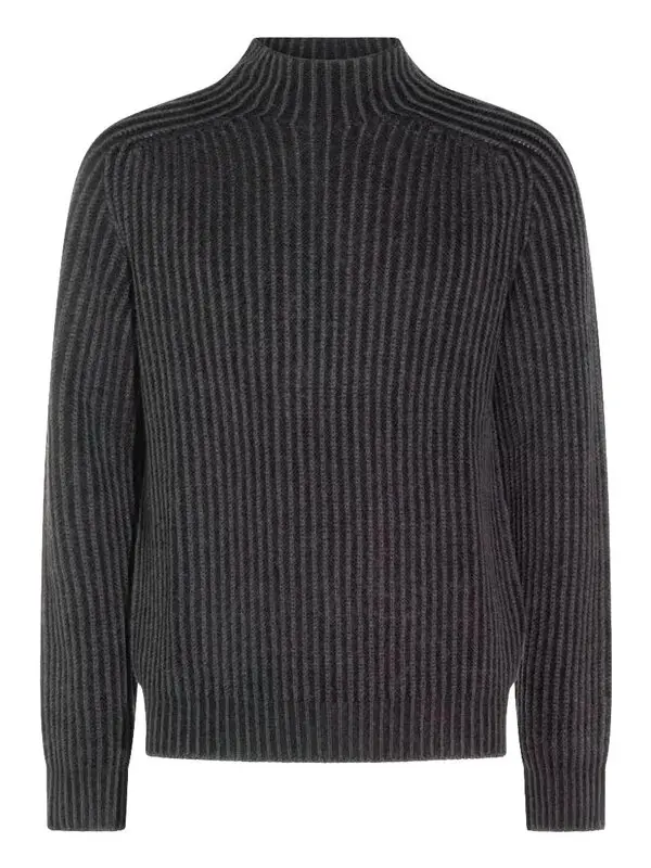 04651 / A TRIP IN A BAG Ribbed Knit Mock Neck Sweater - Black
