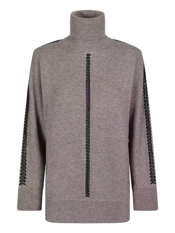 P.a.r.o.s.h Ribbed Trimmed Turtleneck Sweater - Neutrals