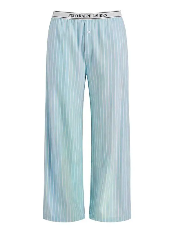 Polo Ralph Lauren Striped Logo Waistband Pajama Pants - Blue