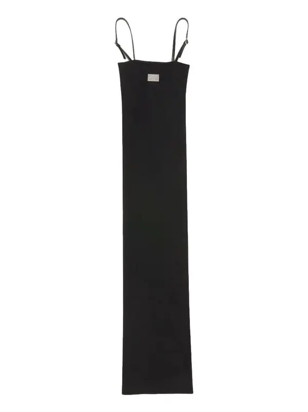Acne Studios Buckled-strap Logo Plaque Dress - Black
