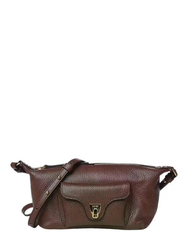 COCCINELLE Grained Leather Shoulder Bag - Brown