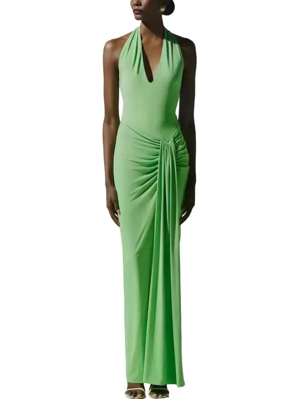 BAOBAB Donatella Ruched Maxi Dress - Green