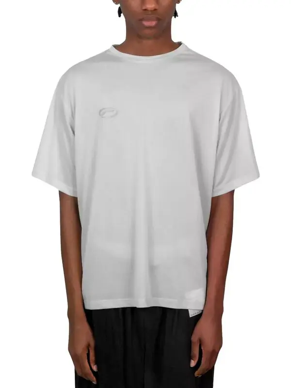 OPTIMISTIC RUNNERS Logo-print T-shirt - Grey
