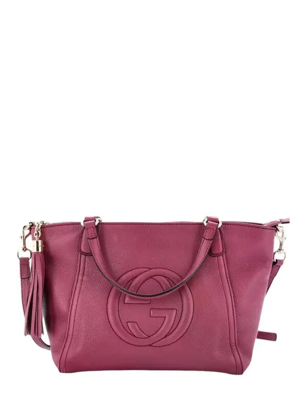 Gucci Soho Convertible Top Handle Bag Leather Small Satchel - Pink