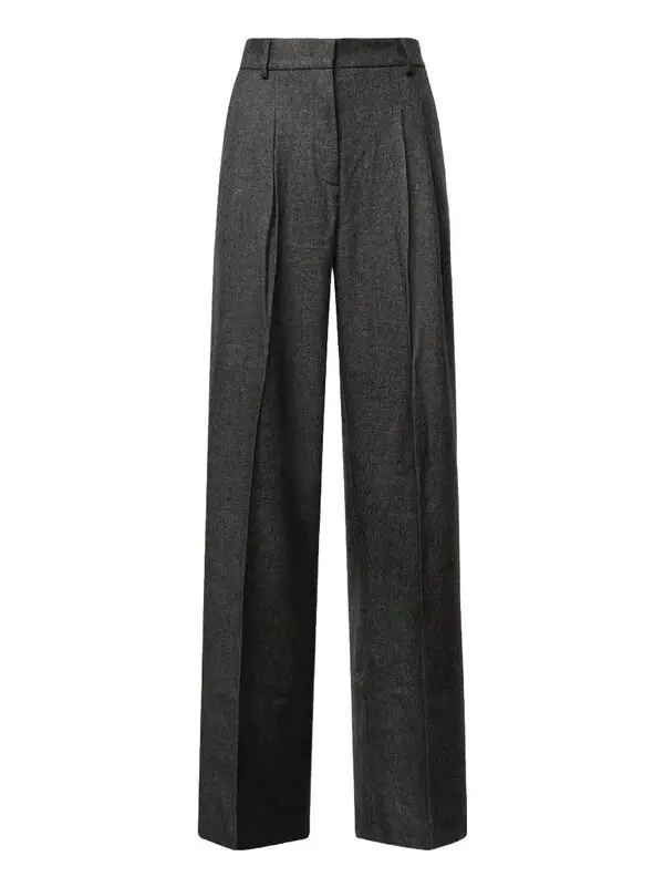 Andamane Nathalie Pleated Tailored Trousers - Grey