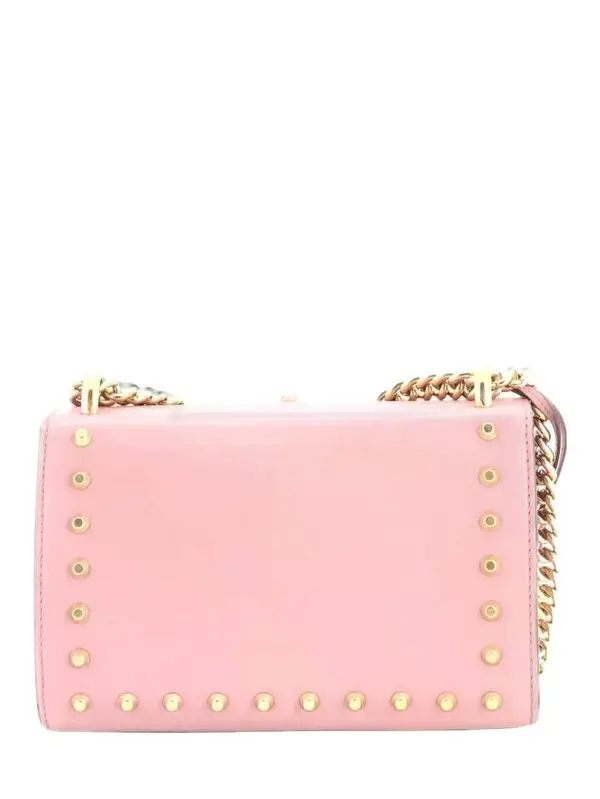 Gucci Pearly Padlock Studded Leather Small Shoulder Bag - Pink