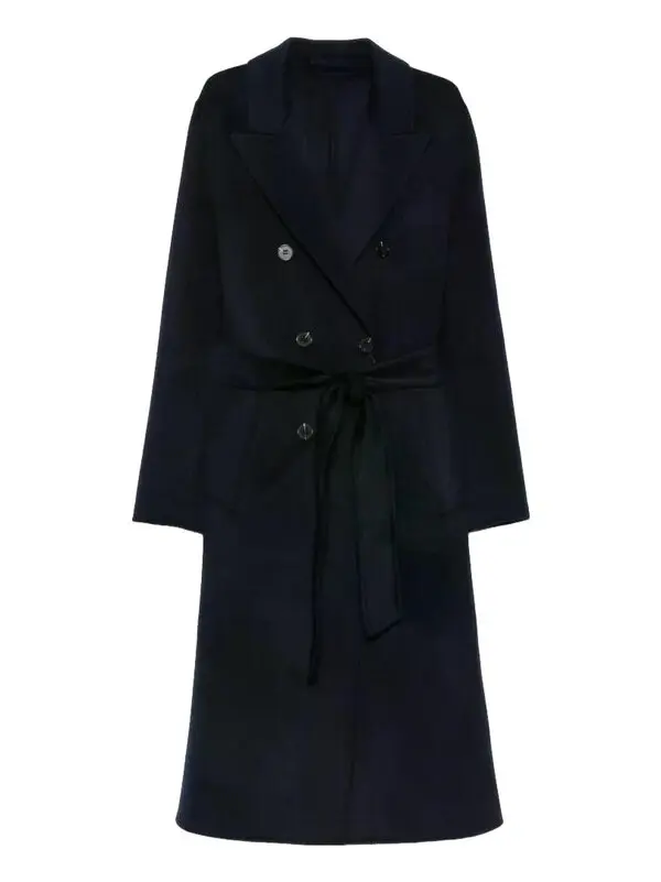 Marella Double-breasted Belted Coat - Blue
