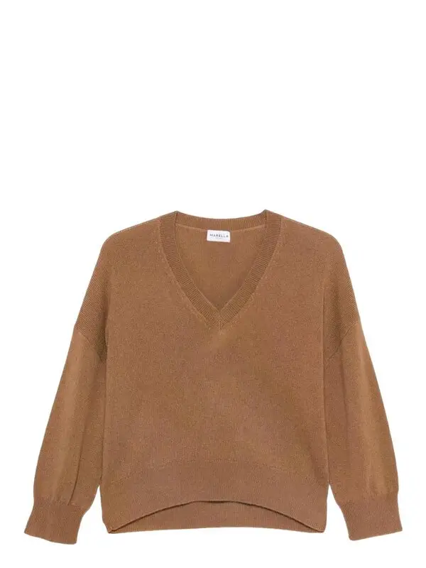 Marella Mseditore V-neck Long-sleeve Sweater - Brown