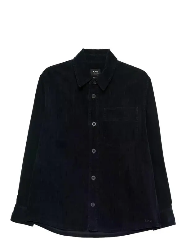 A.p.c. Corduroy Chest-pocket Shirt - Blue