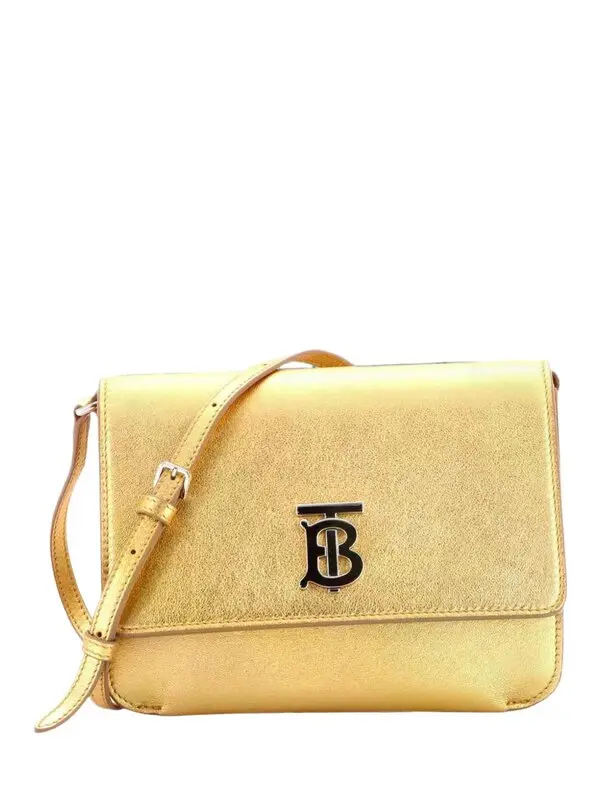 Burberry Tb Wallet On Strap Leather Crossbody Bag - Gold