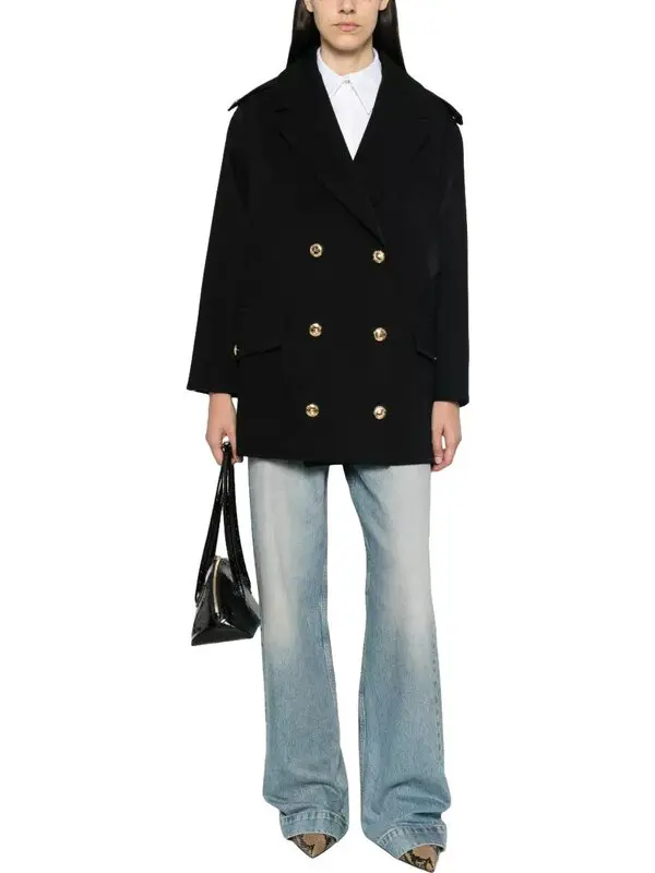 Elisabetta Franchi Double-breasted Coat - Black