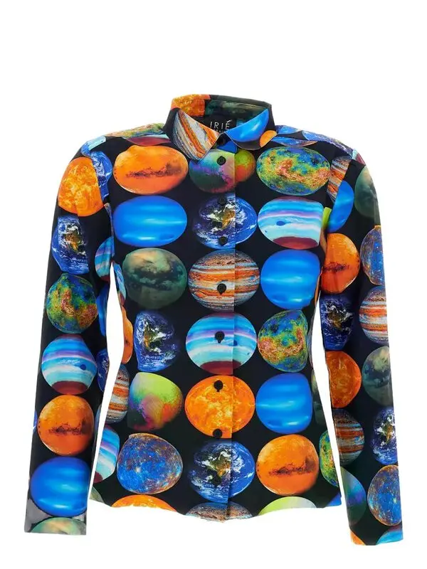 IRIE' Irie Planet Print Long Sleeve Shirt - Blue