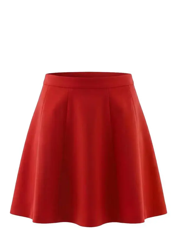 Valentino Garavani Pleated A-line Skirt - Red