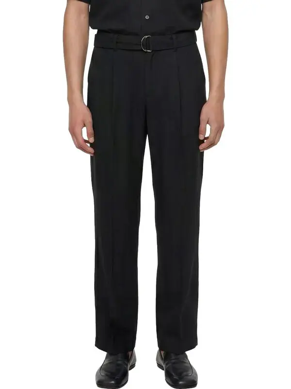 Simkhai Elvis Belted Pleated Tailored Trousers - Black