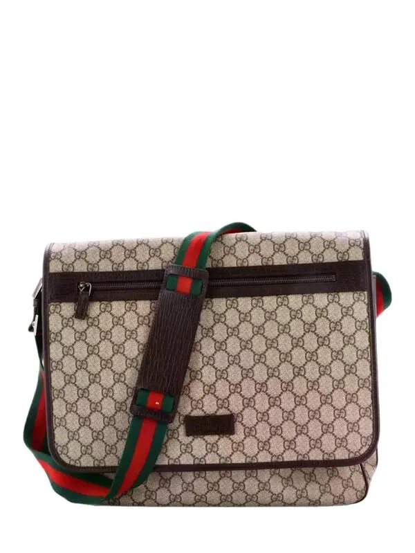 Gucci Gg Coated Canvas Messenger Bag - Brown