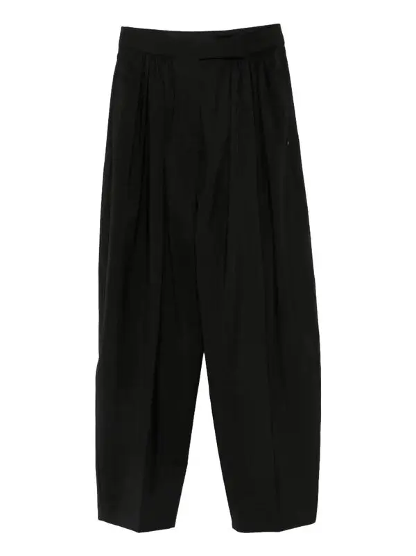Sportmax Zorro Pleated Wide Leg Trousers - Black