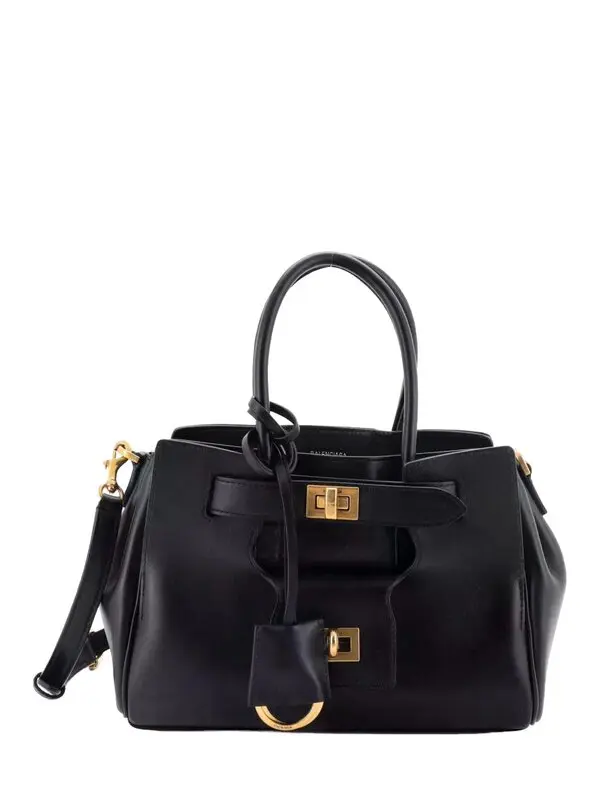 Balenciaga Bel Air" Carry All Leather Mini Tote Bag - Black