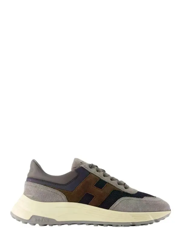 Hogan Hyperlight Low-top Sneakers With Logo Patch - Grey